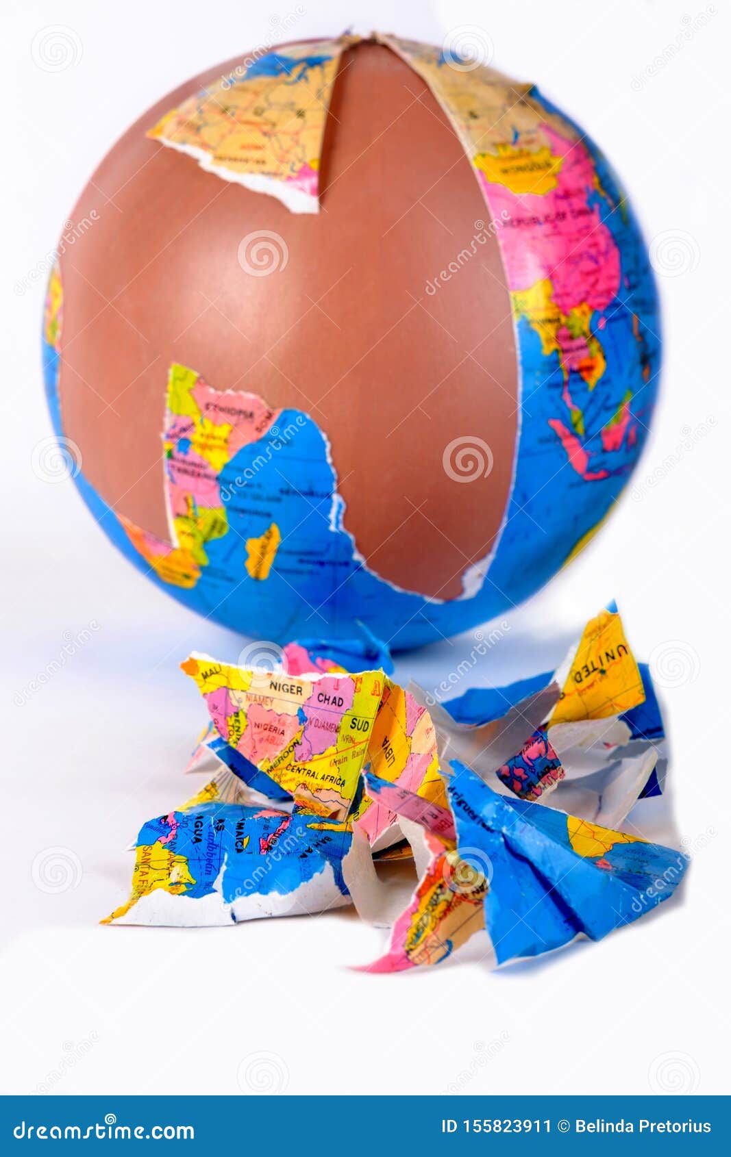 Broken World Globe Torn into Pieces Stock Image - Image of earth ...