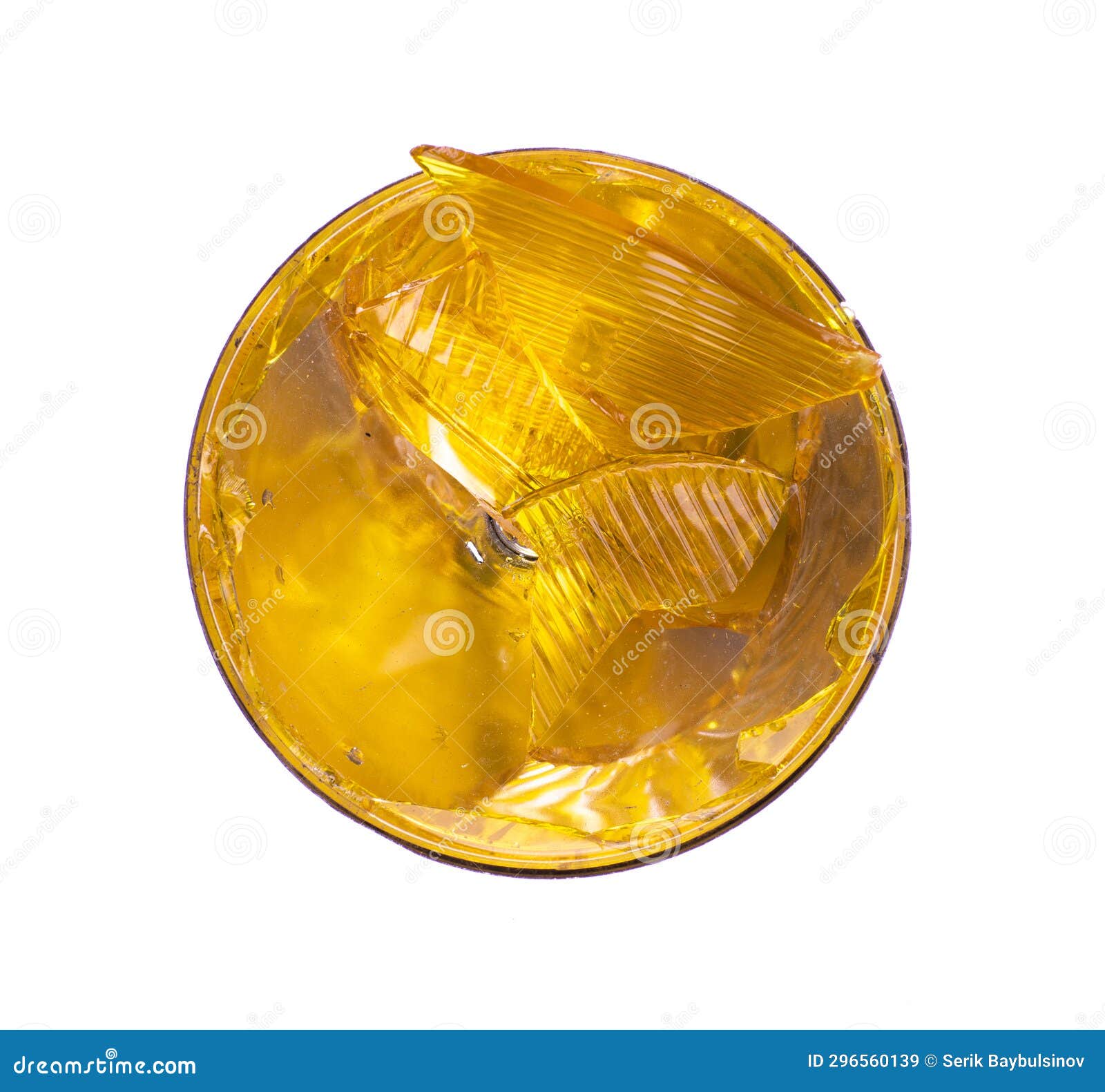 Broken Yellow Motorcycle Headlight Isolated on White Stock Image ...