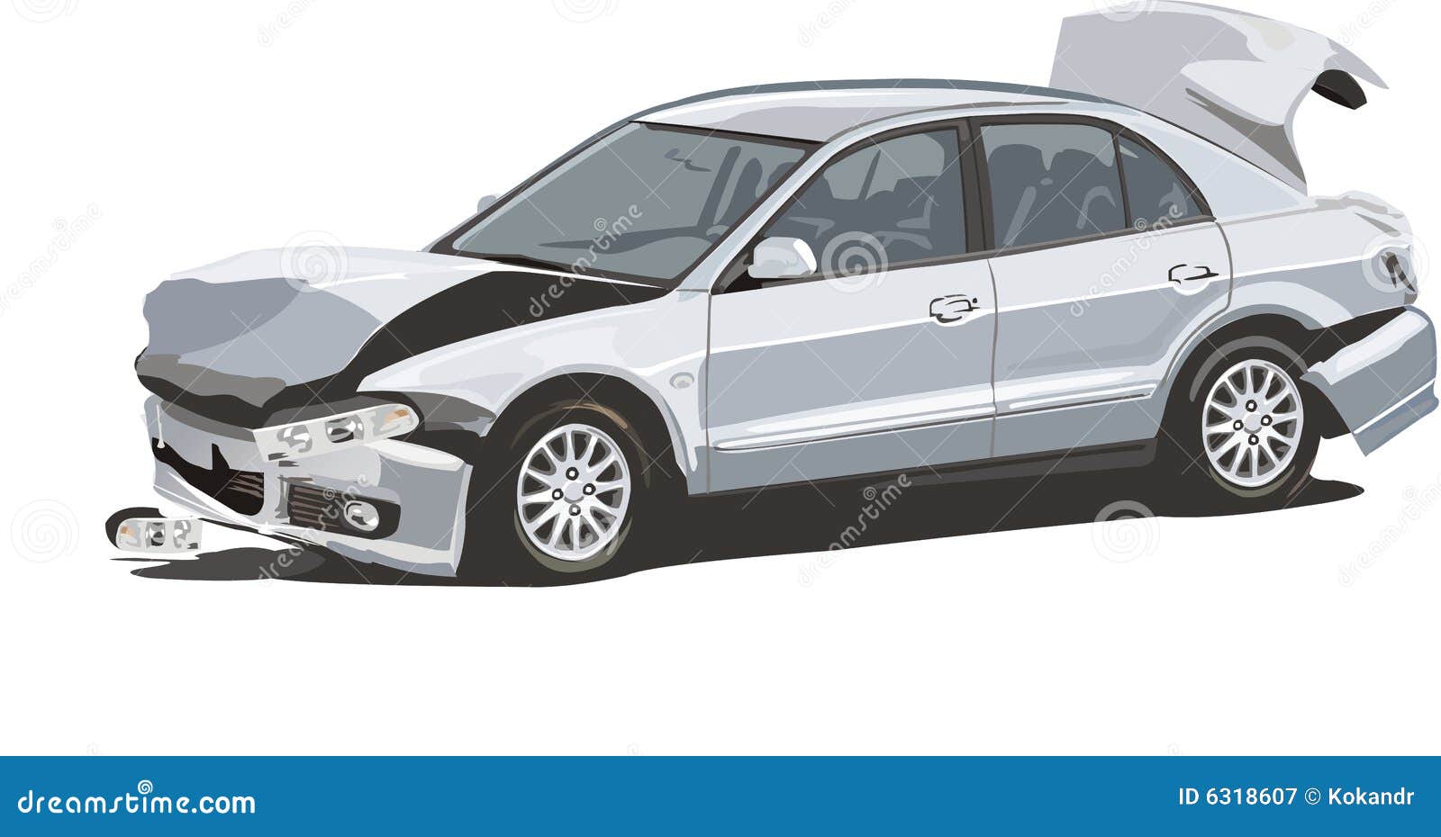 Brokenned car stock vector. Illustration of distance, breakdown - 6318607