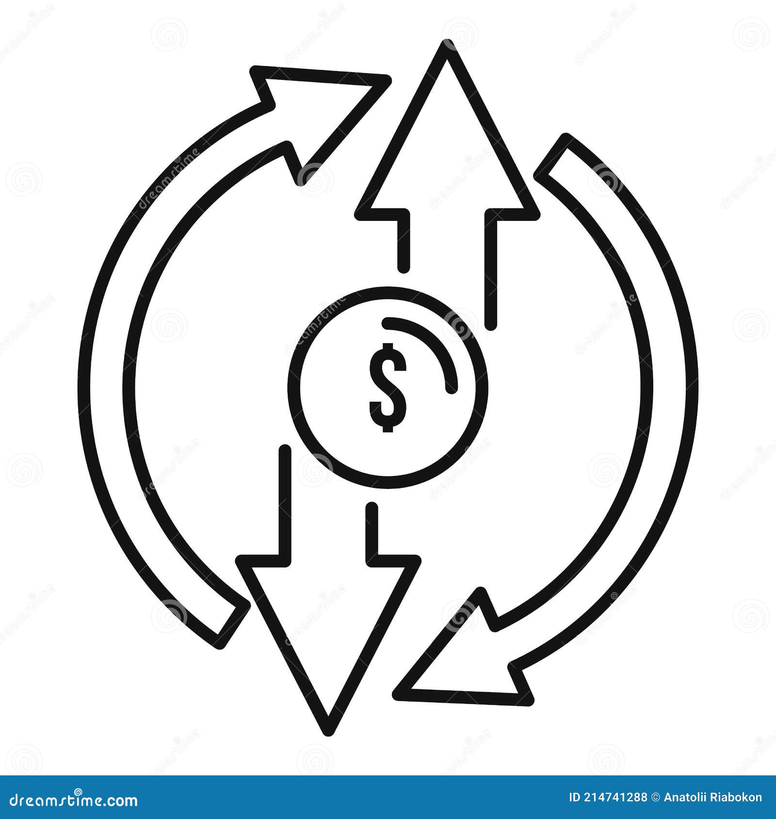 Circle Money Turnover Logo Concept Design. Symbol Graphic Template ...