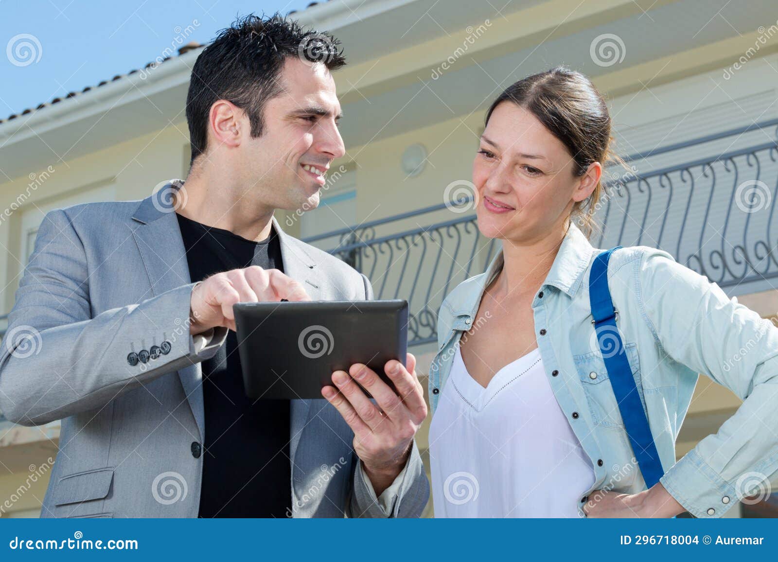 Broker and Client Visiting House Stock Photo - Image of negotiating, client: 296718004
