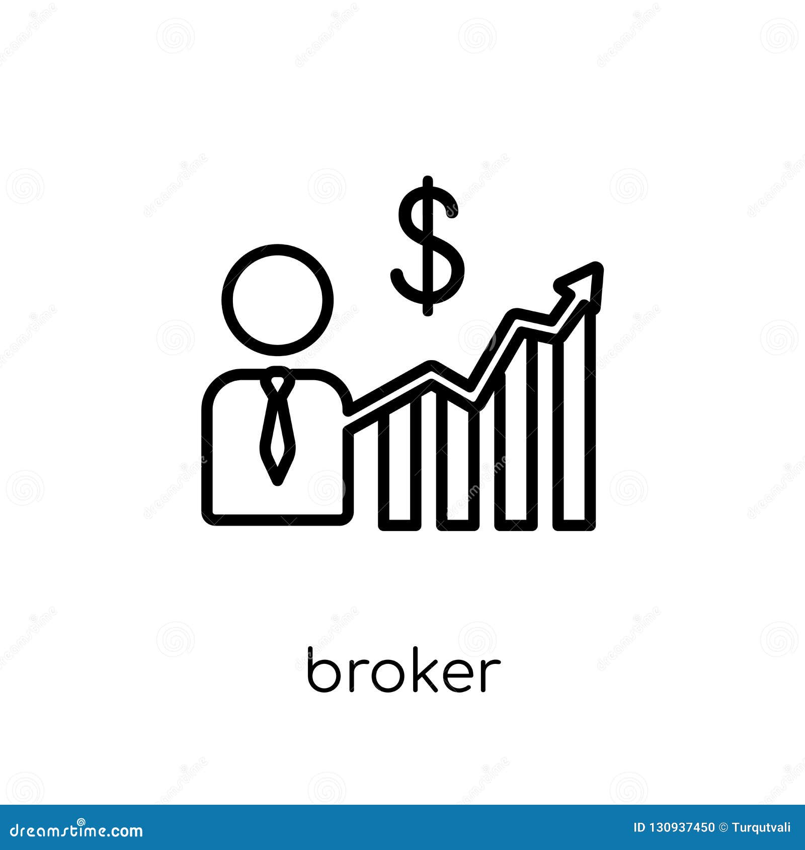 Broker Icon from Payment Collection. Stock Vector - Illustration of ...