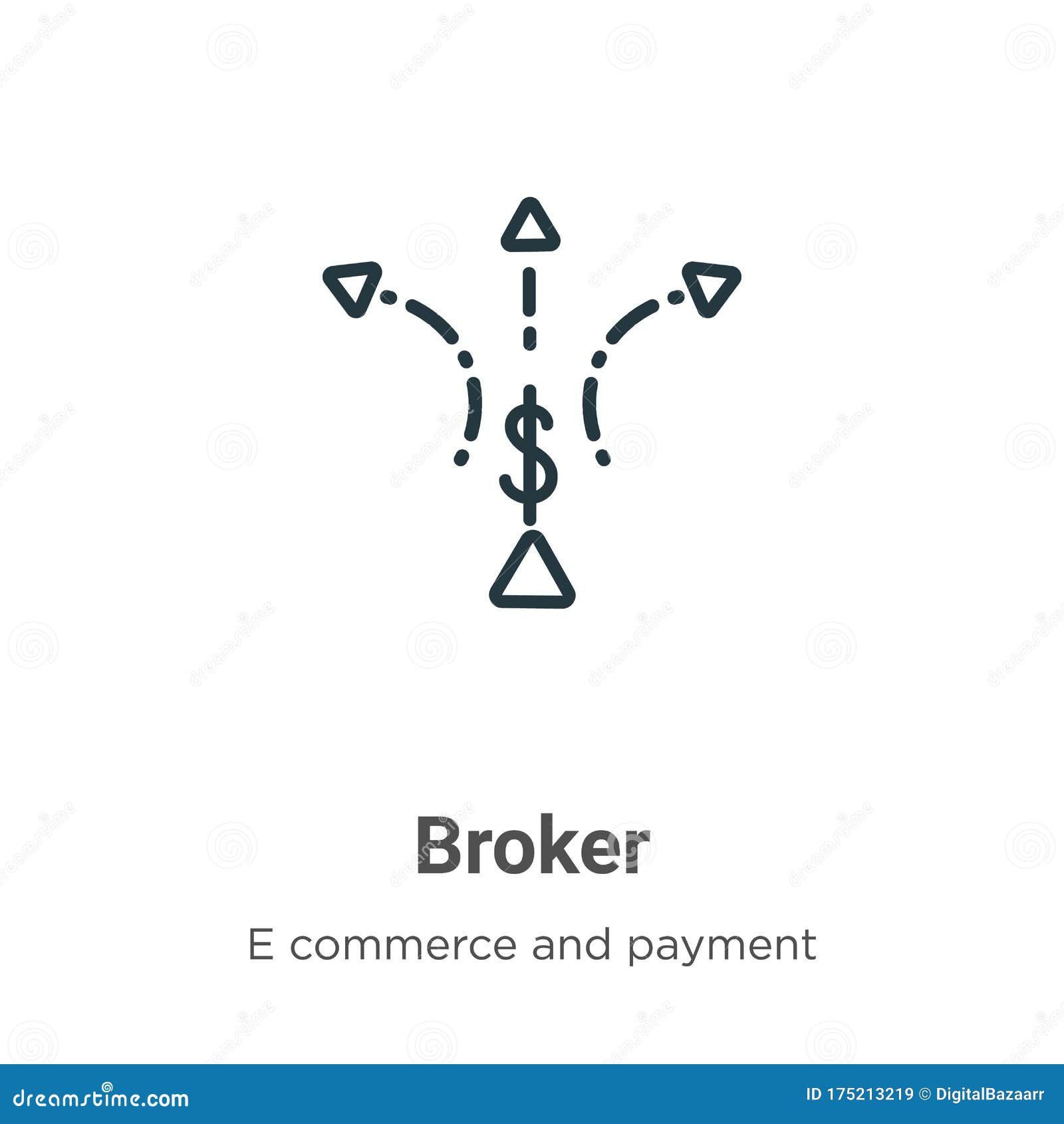 Broker Outline Vector Icon. Thin Line Black Broker Icon, Flat Vector ...