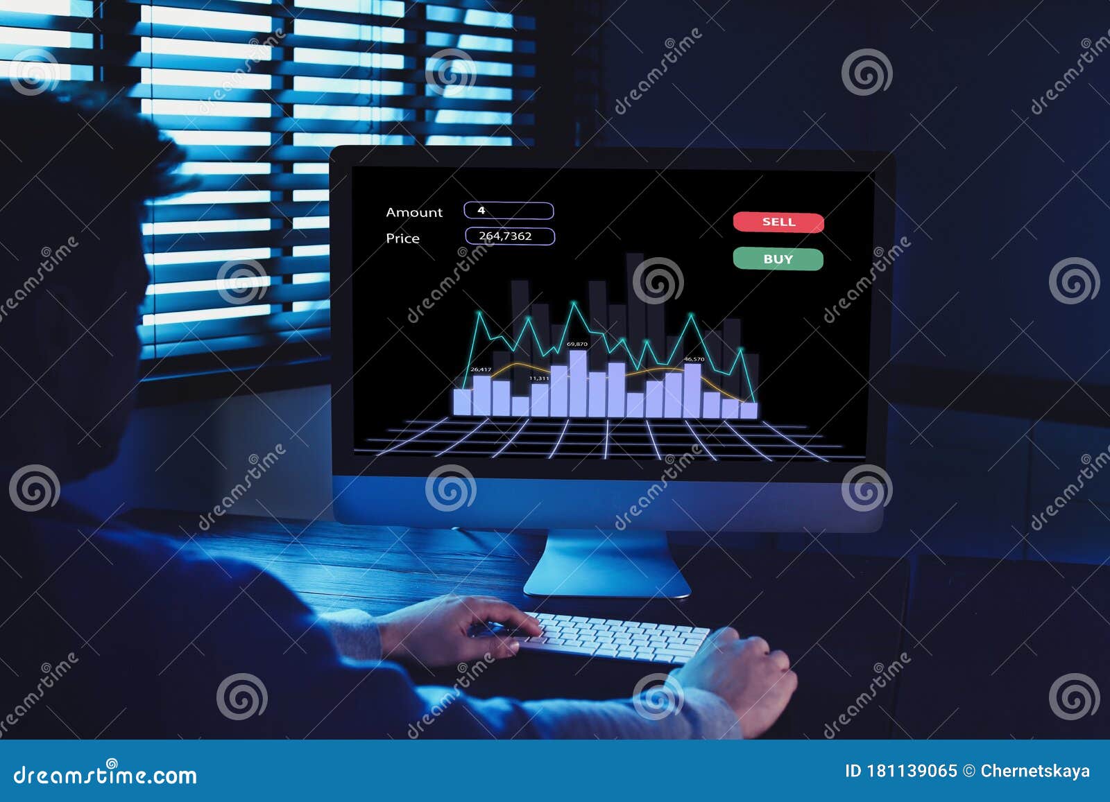 Broker Using Computer in Room. Forex Trading Stock Image - Image of ...