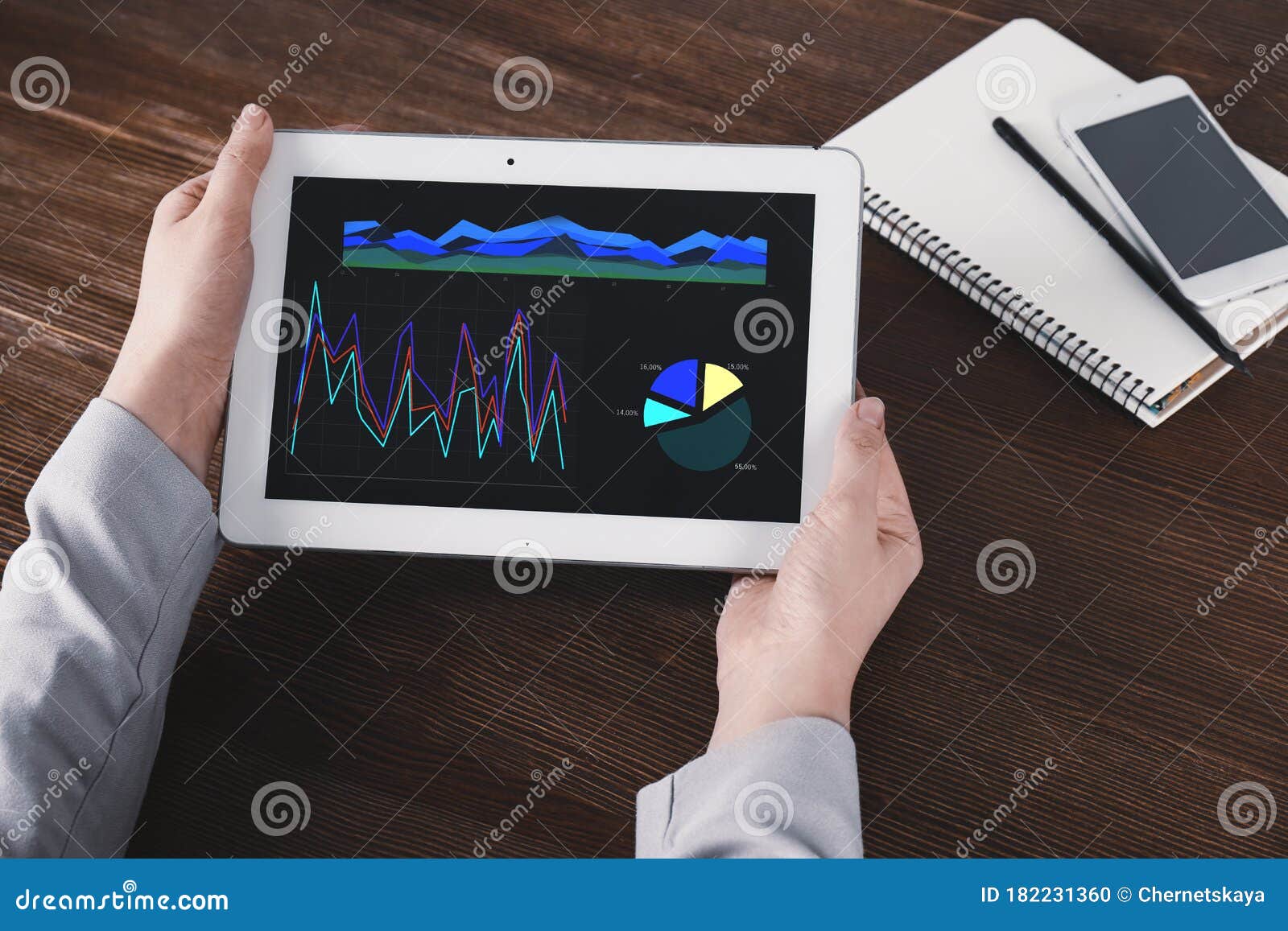 Broker Using Tablet at Table. Forex Trading Stock Photo - Image of ...