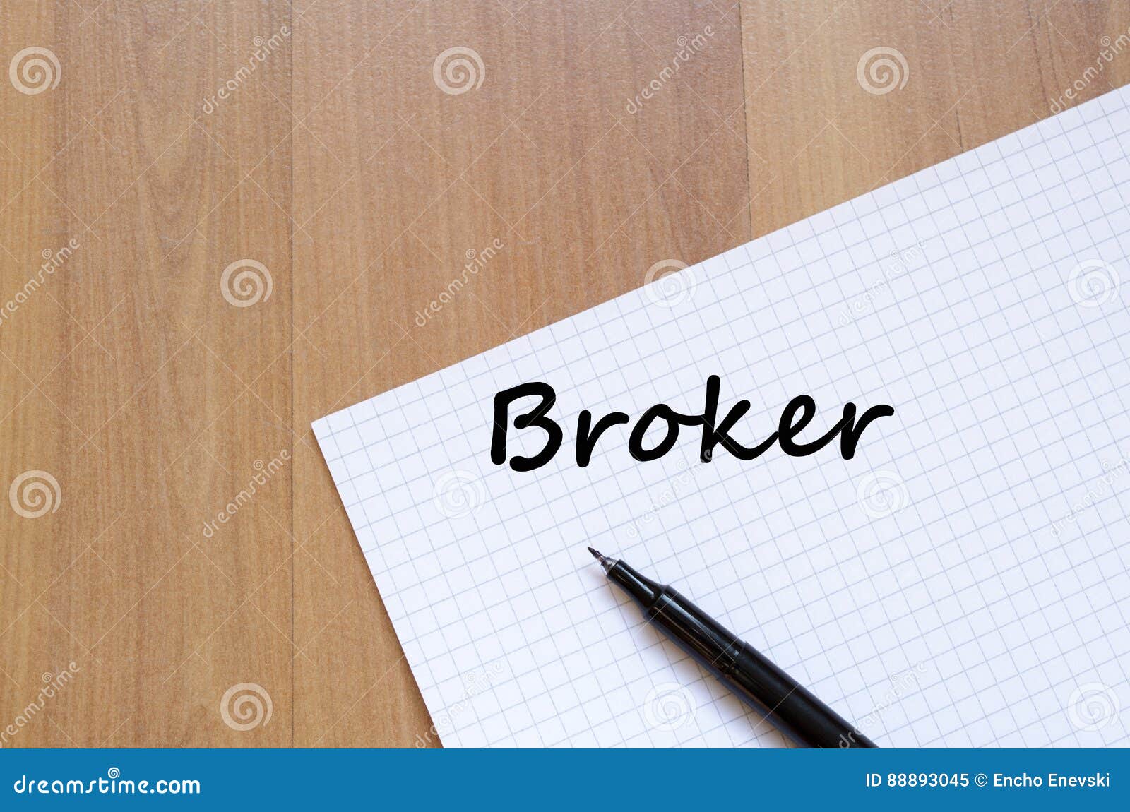 Broker write on notebook stock image. Image of follow - 88893045