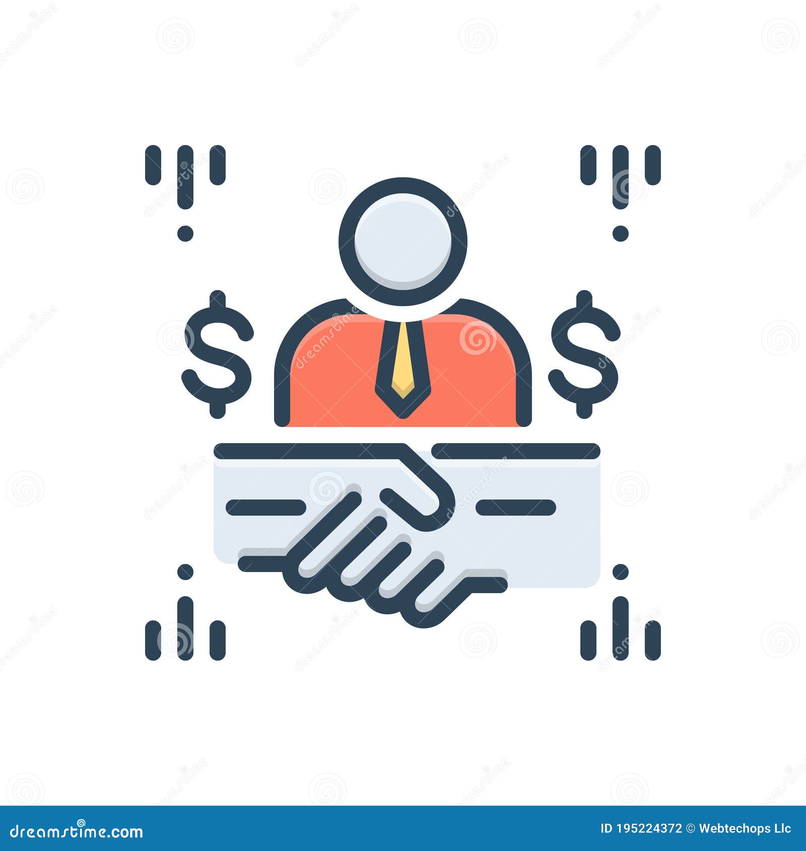 Color Illustration Icon for Brokerage, Broking and Mediation Stock ...