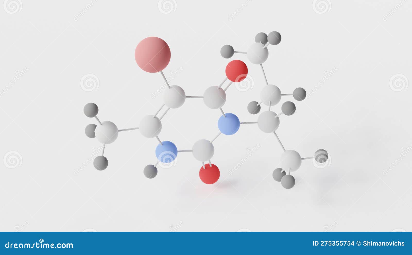Bromacil Molecule 3d, Molecular Structure, Ball and Stick Model ...