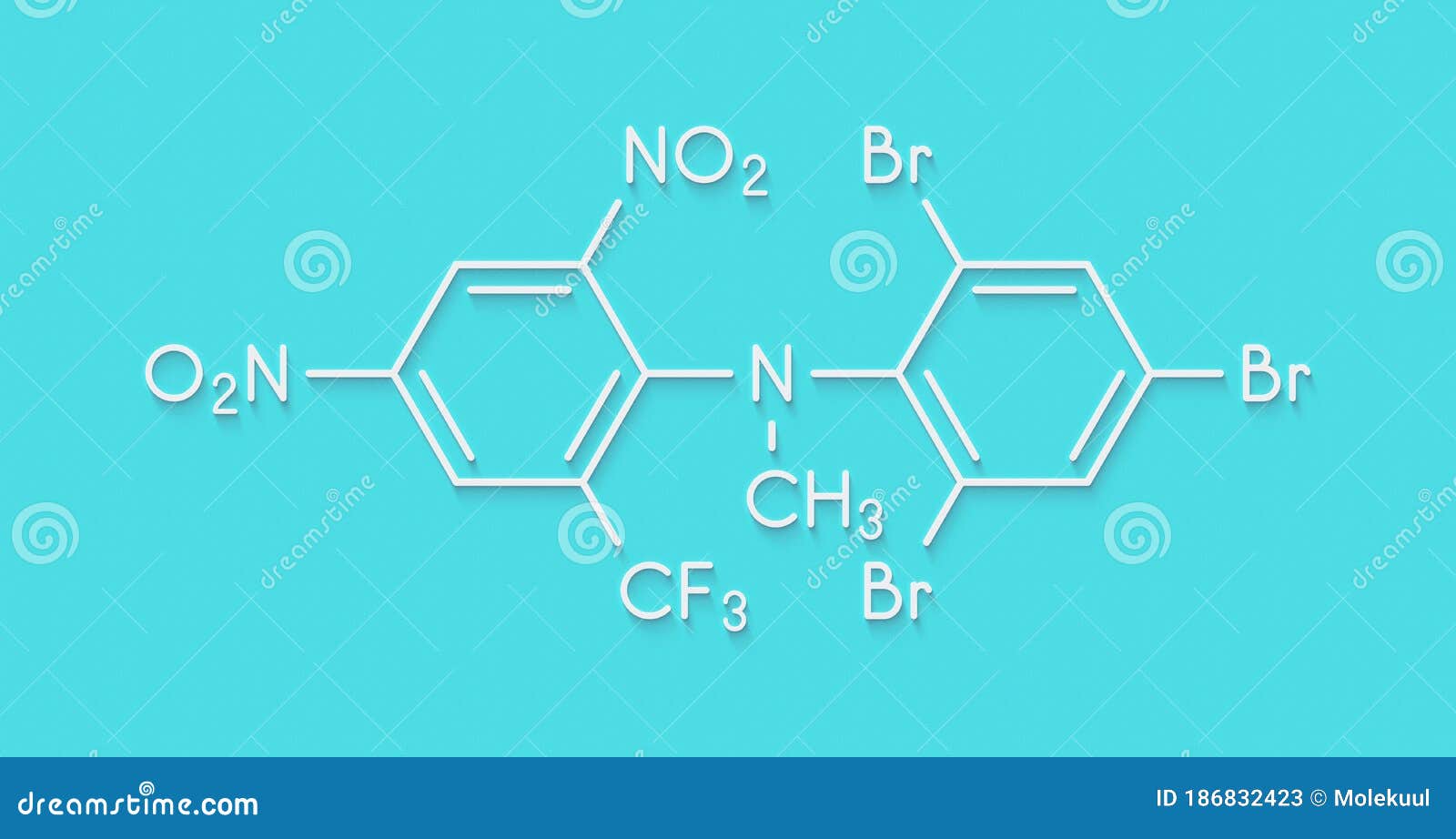 Bromethalin Rodenticide Molecule Rat Poison. Skeletal Formula. Stock ...