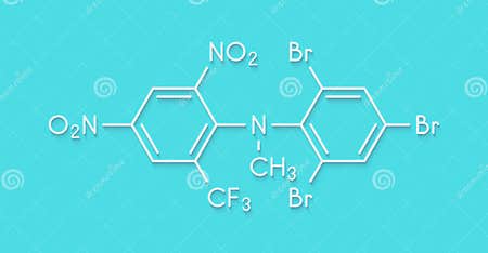 Bromethalin Rodenticide Molecule Rat Poison. Skeletal Formula. Stock ...