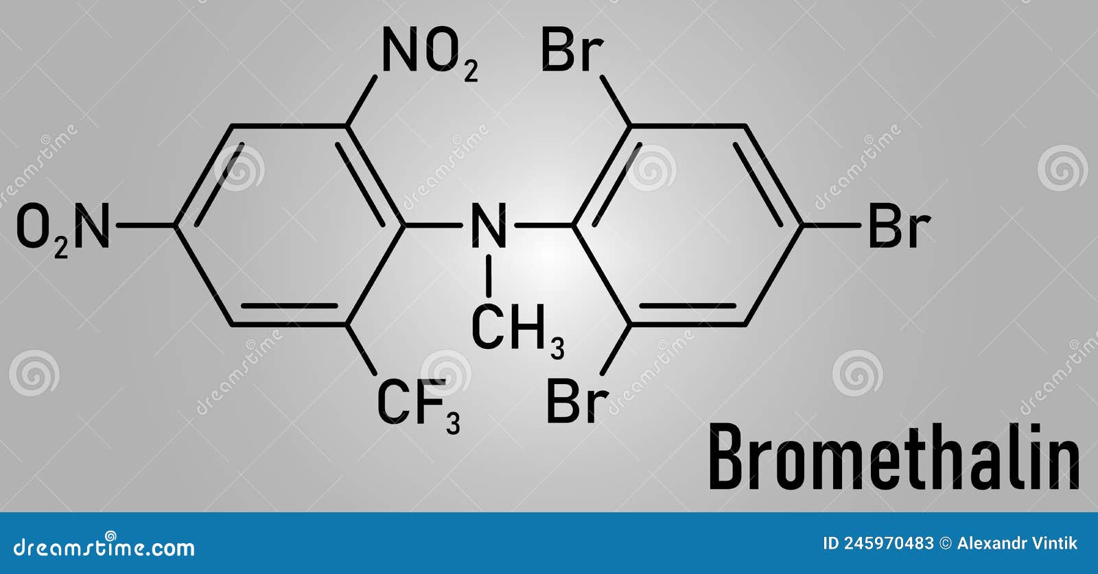 Bromethalin Rodenticide Molecule. Rat Poison. Skeletal Formula Stock ...