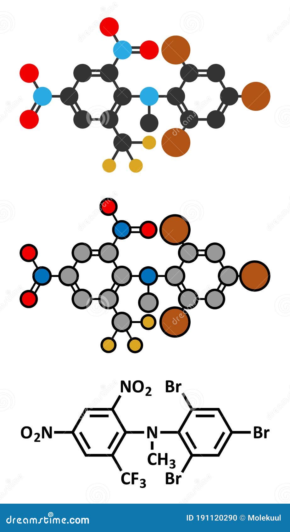 Bromethalin Rodenticide Molecule Rat Poison. Skeletal Formula. Stock ...