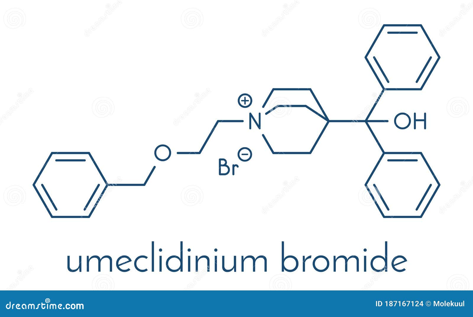 Bromid Umeclidinium Copd Drogenmolekül. Skelettale Formel. Vektor ...