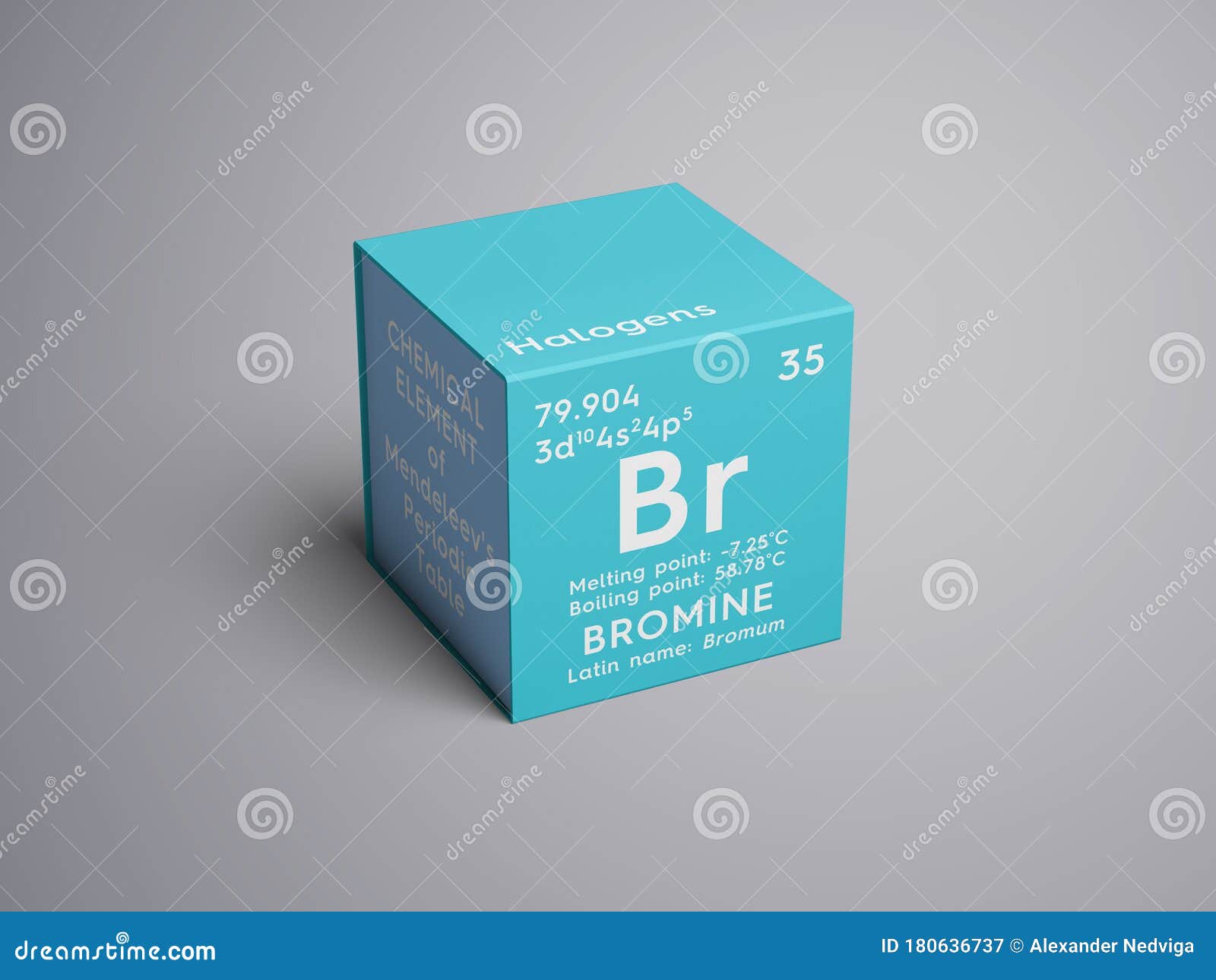 Bromine. Bromum. Halogens. Chemical Element of Mendeleev S Periodic ...