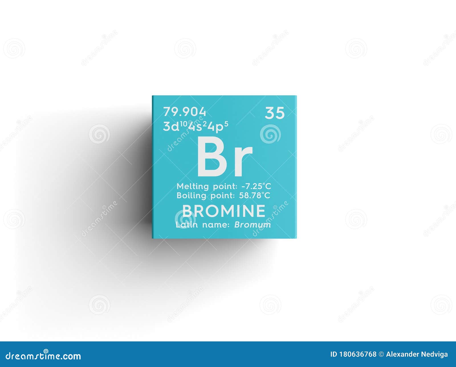 Bromine. Bromum. Halogens. Chemical Element of Mendeleev S Periodic ...