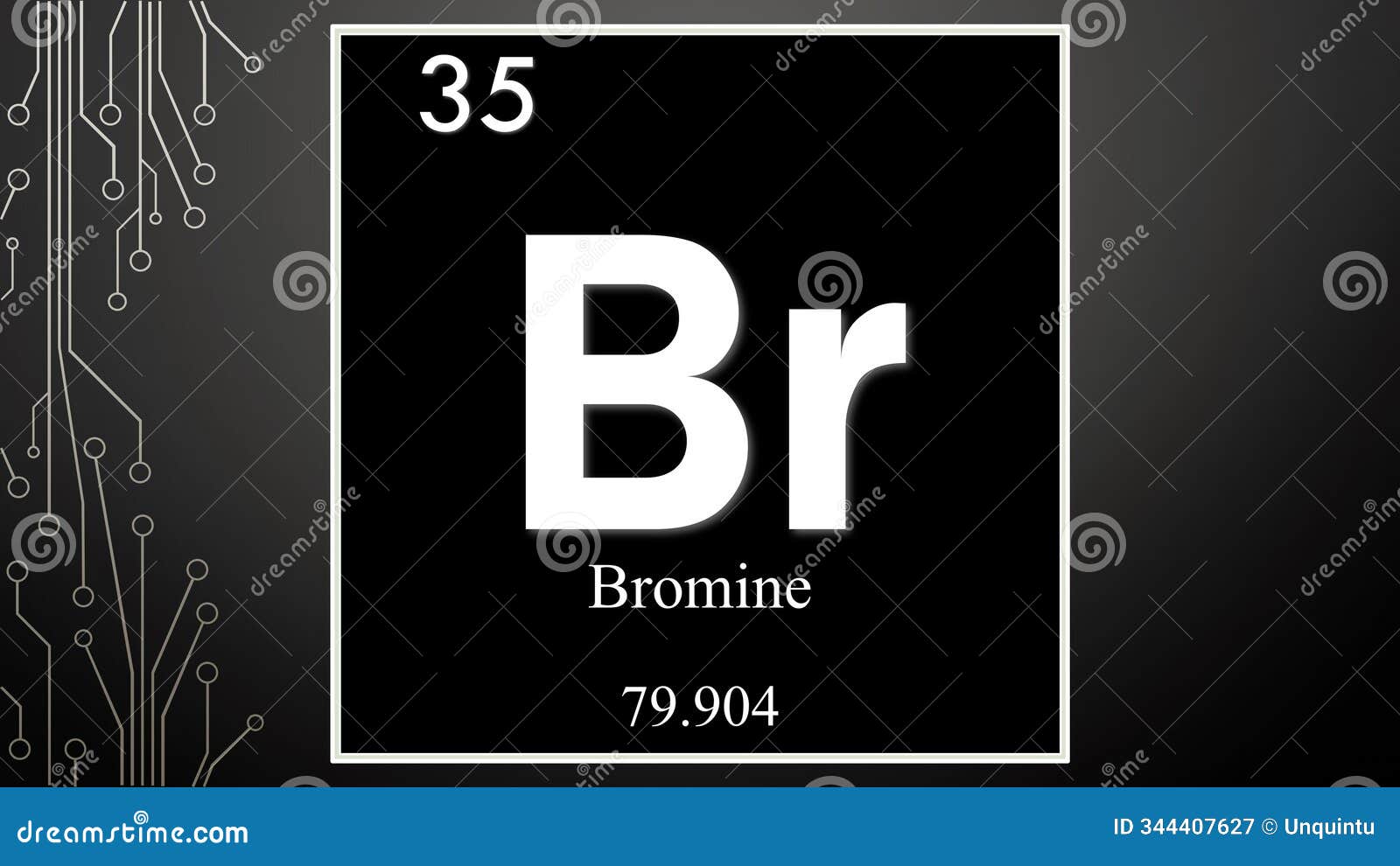 Bromine Chemical Element Symbol on Black Abstract Background Stock ...