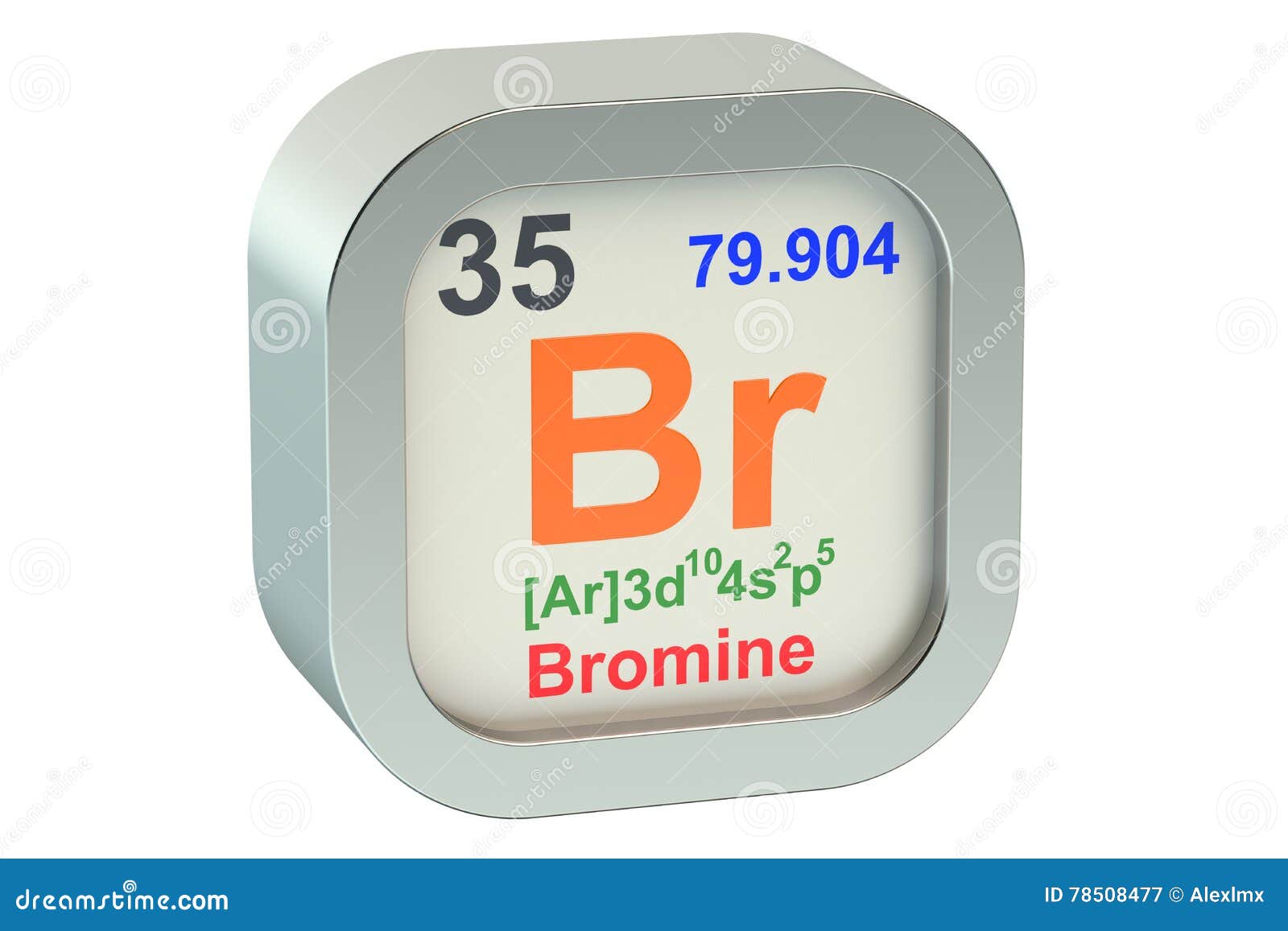 Bromine Element From The Periodic Table Stock Photography ...