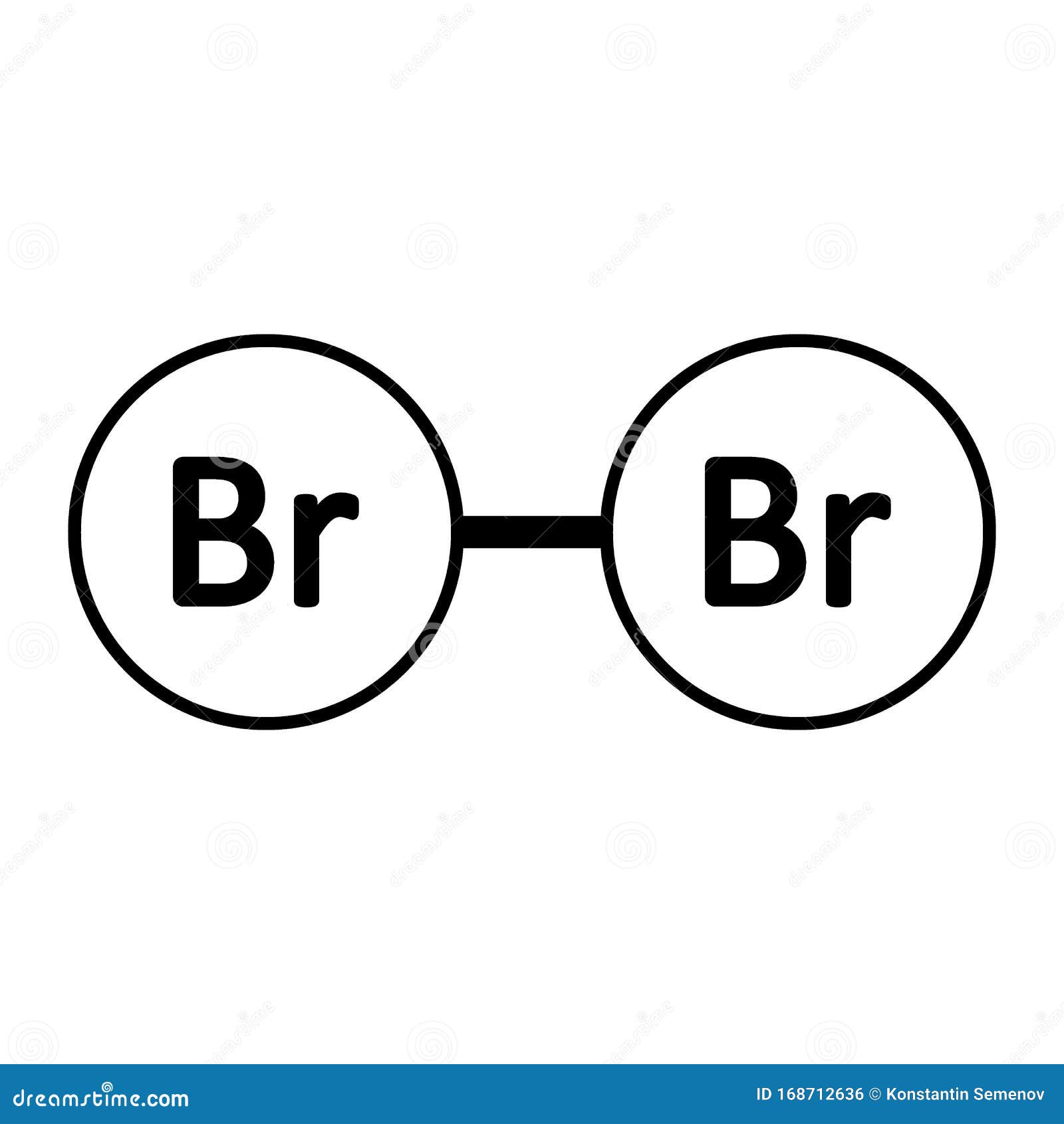 Bromine molecule icon stock illustration. Illustration of formula ...