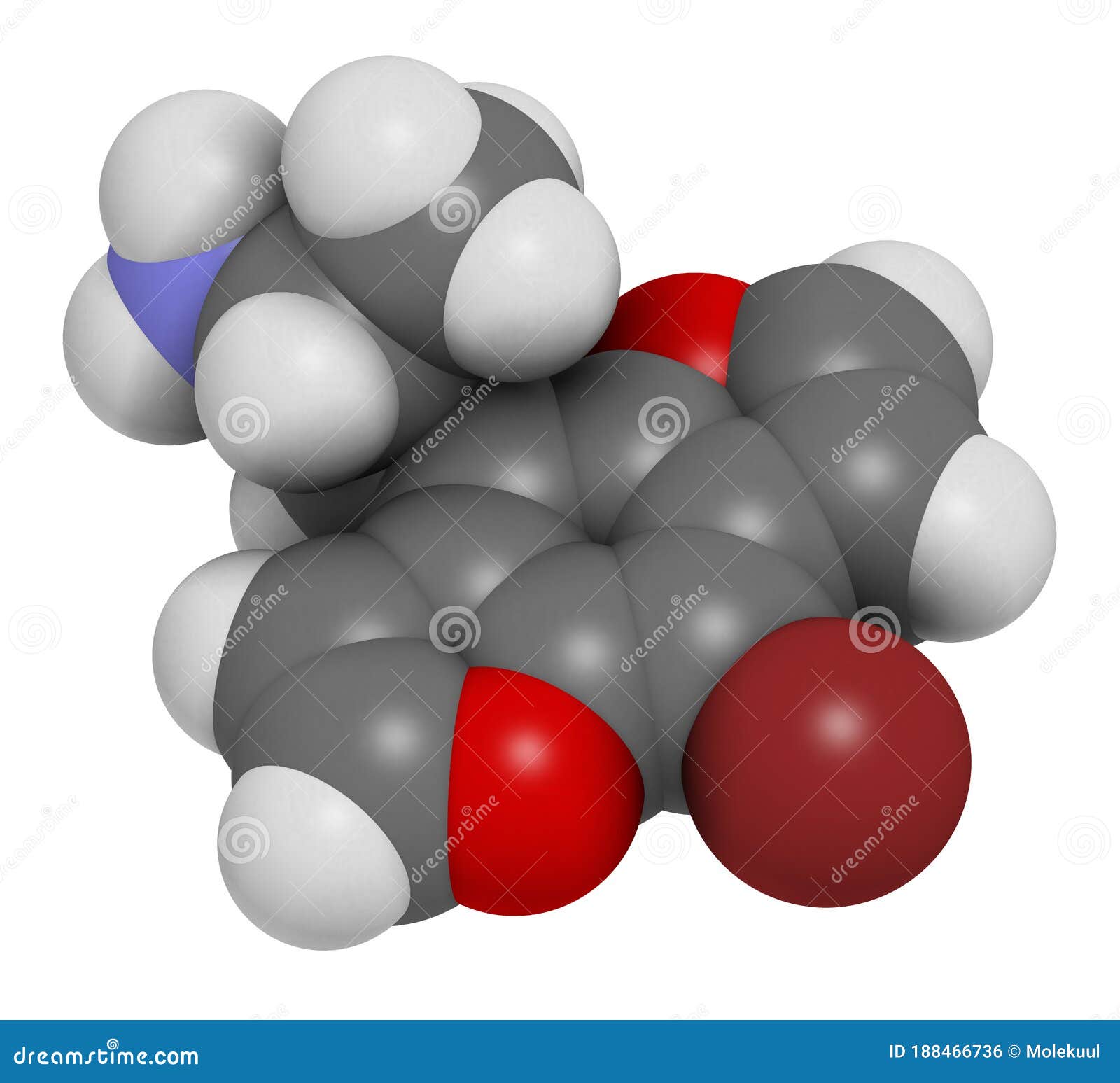 Bromo-dragonFLY Hallucinogenic Drug Molecule. 3D Rendering Stock ...