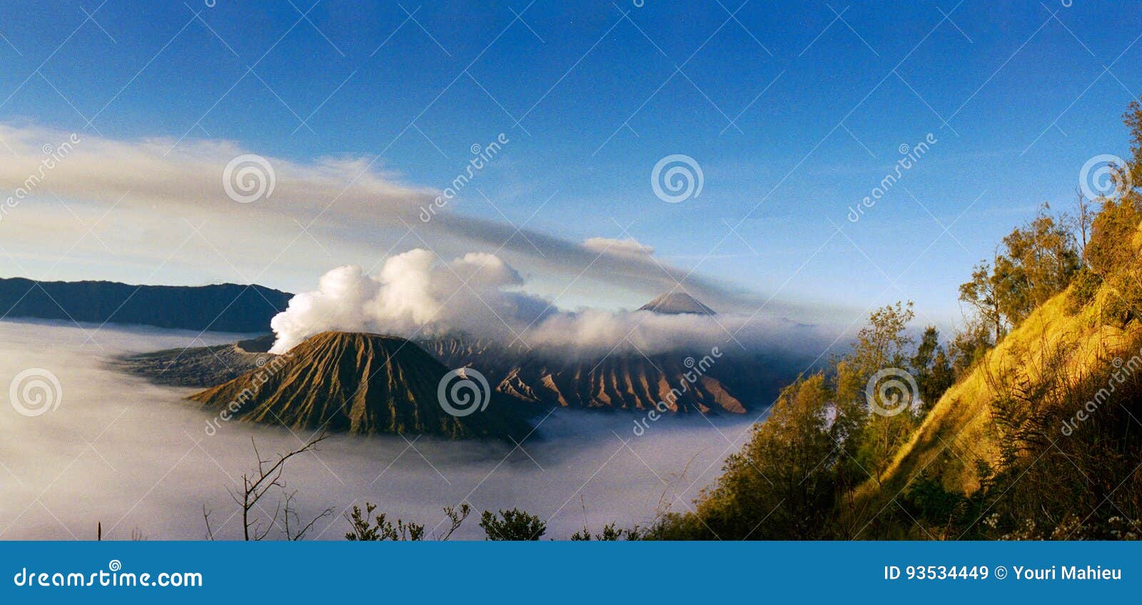 Bromo in the morning stock image. Image of batok, active - 93534449