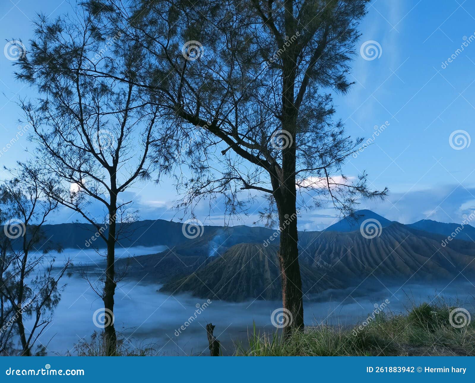 Bromo Mountain Sunset Morning Travelling Stock Photo - Image of ...