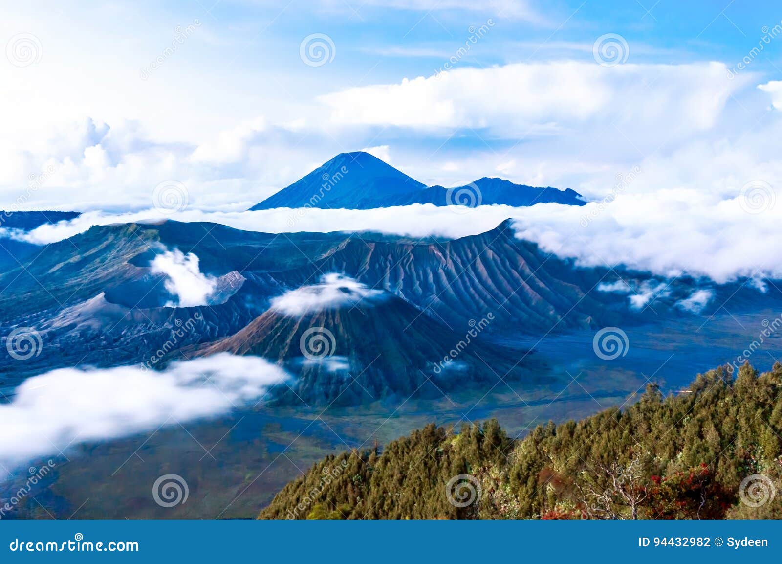 Bromo and semeru mountain stock photo. Image of batok - 94432982