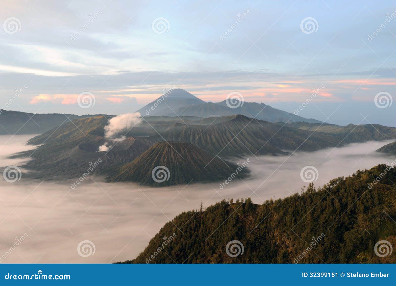 Bromo-Tengger-Semeru National Park on the Island of Java Stock Image ...