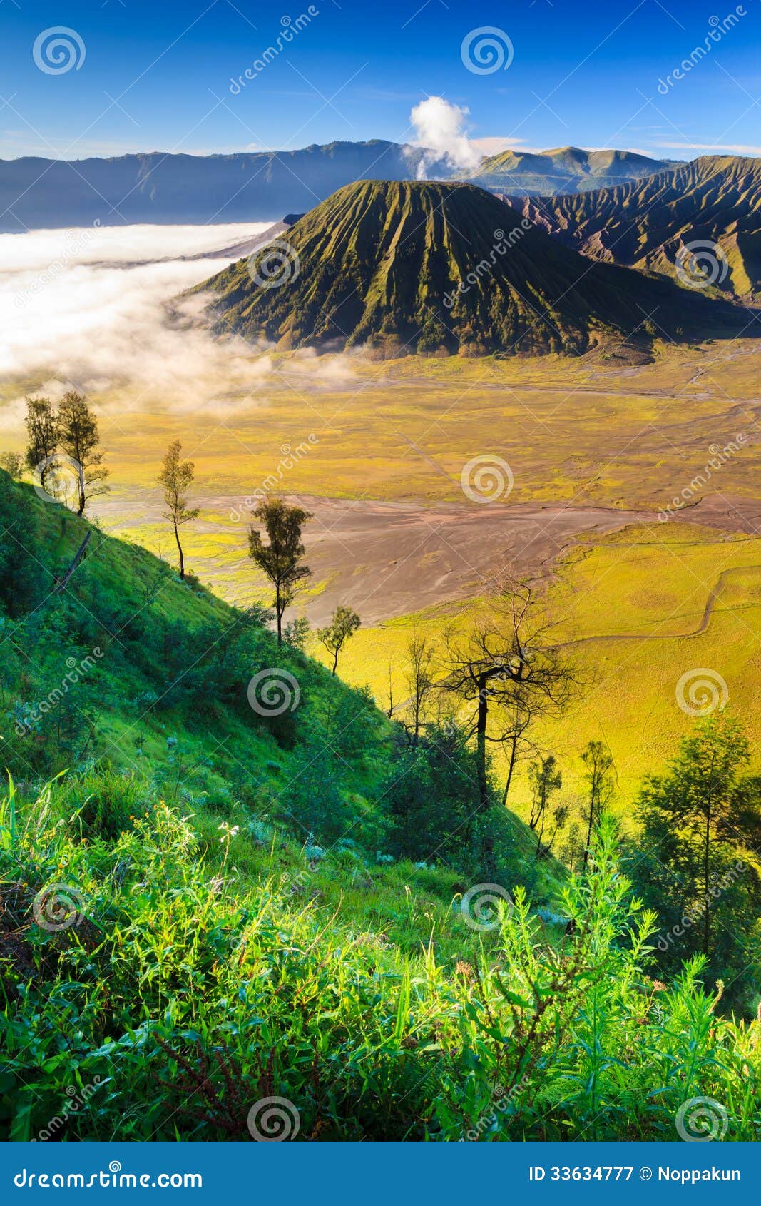 Bromo Volcano at Sunrise, East Java, Indonesia Stock Image - Image of ...