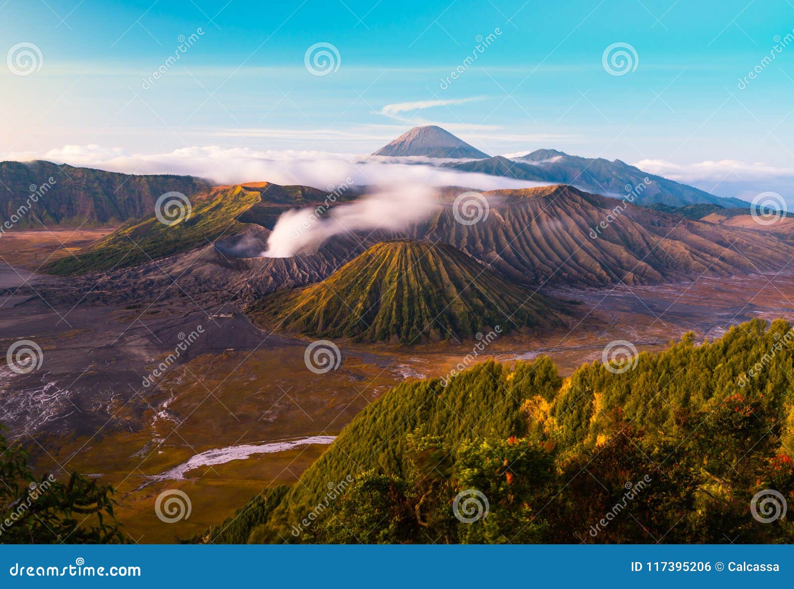 Bromo Volcano is Active Valcano in Sunset Time Stock Photo - Image of ...