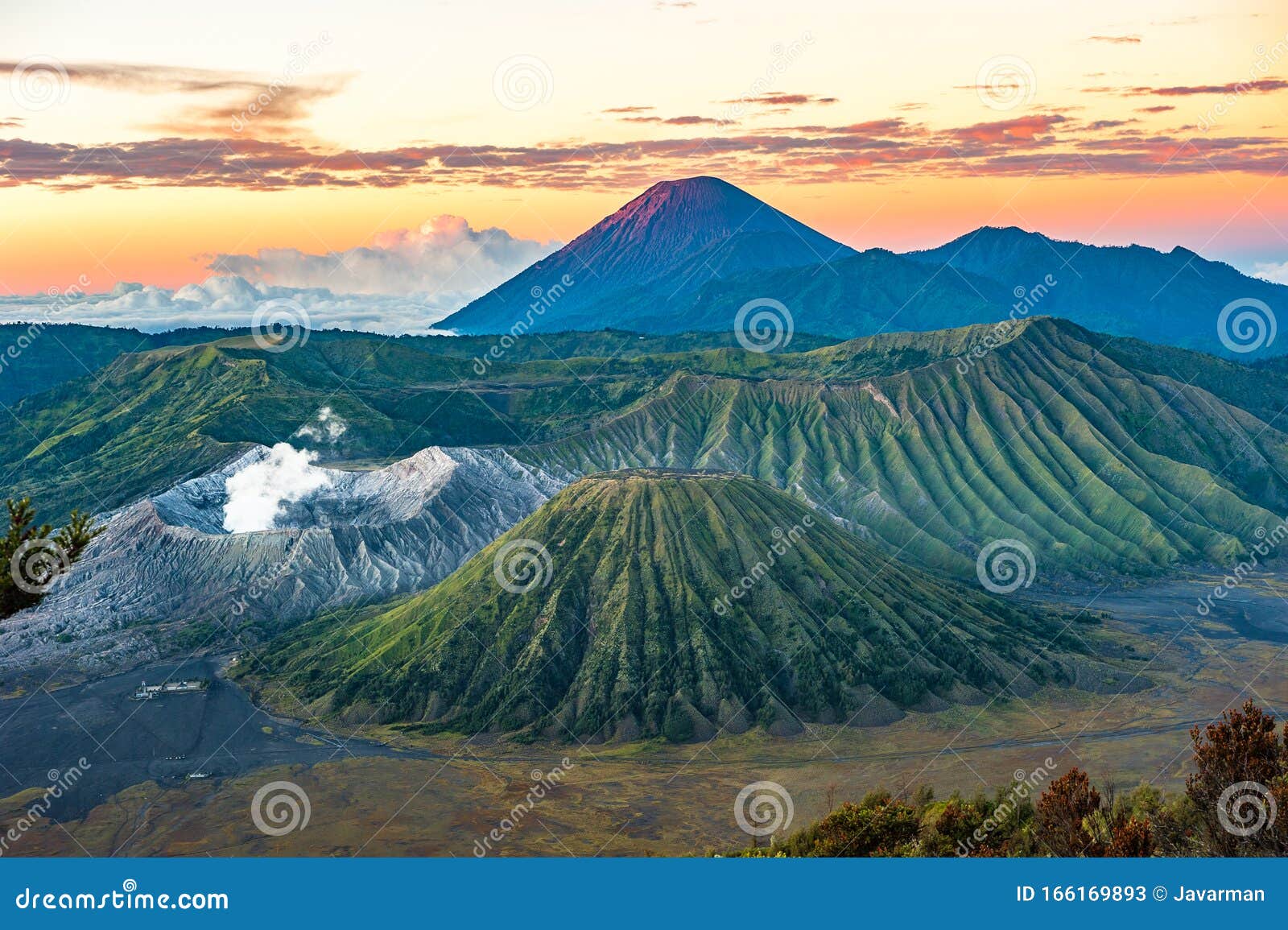 Bromo Volcano at Sunrise, Java Island, Indonesia Stock Image - Image of ...