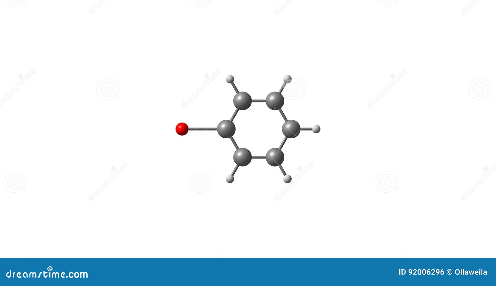 Bromobenzene Molecular Structure Isolated on White Stock Illustration ...