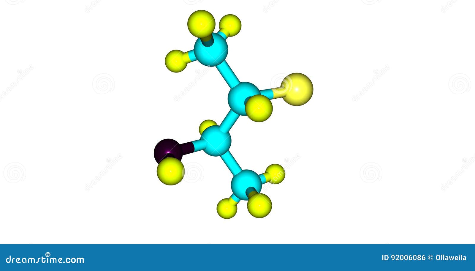 Bromobutanol Molecular Structure Isolated on White Stock Illustration ...