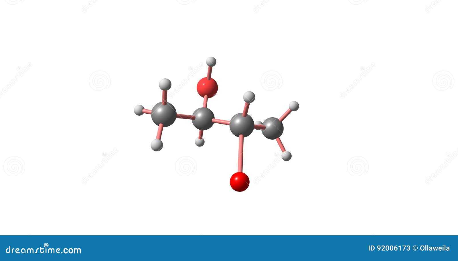 Bromobutanol Molecular Structure Isolated on White Stock Illustration ...