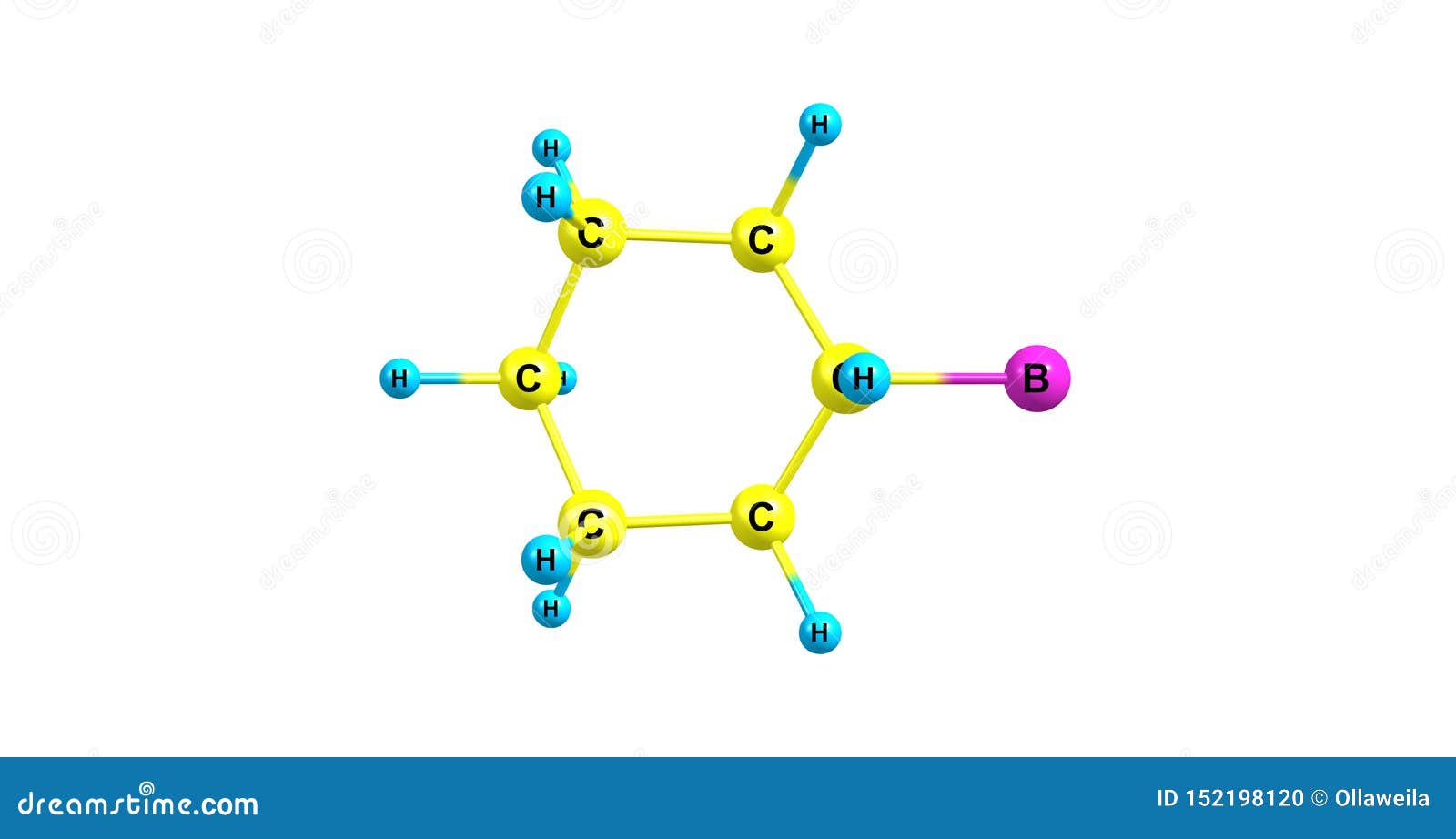 Bromocyclohexane Molecular Structure Isolated on White Stock ...