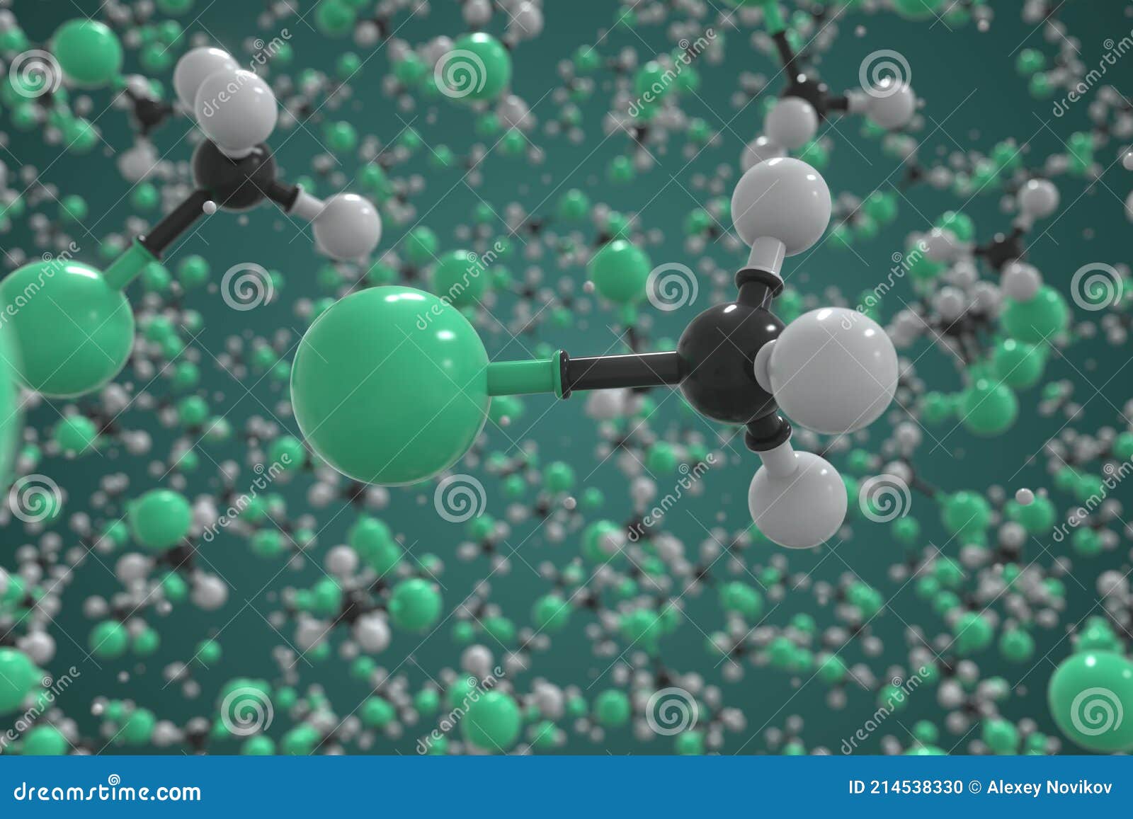 Bromomethane Molecule, Structural Chemical Formula, Ball-and-stick ...