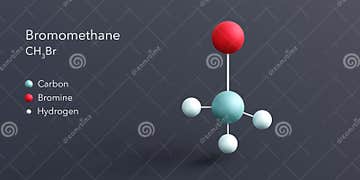 Bromomethane Molecule 3d Rendering, Flat Molecular Structure with ...