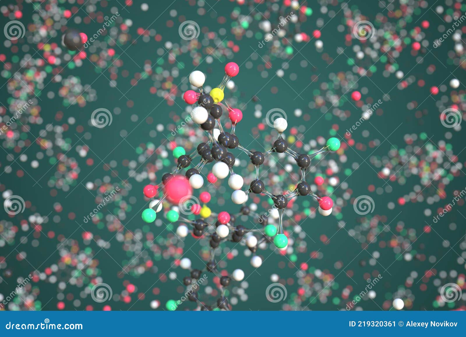 Bromophenol Blue Molecule, Conceptual Molecular Model. Scientific 3d ...