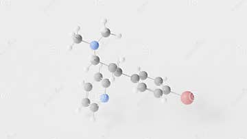 Brompheniramine Molecule 3d, Molecular Structure, Ball and Stick Model ...