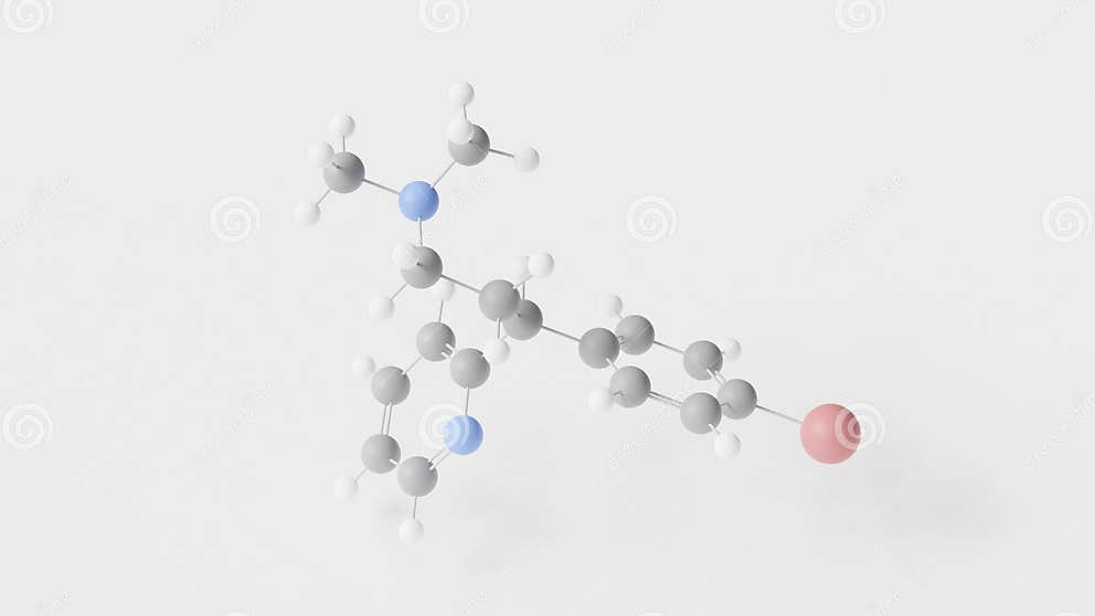 Brompheniramine Molecule 3d, Molecular Structure, Ball and Stick Model ...