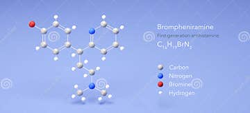 Brompheniramine Molecule, Molecular Structures, First-generation ...