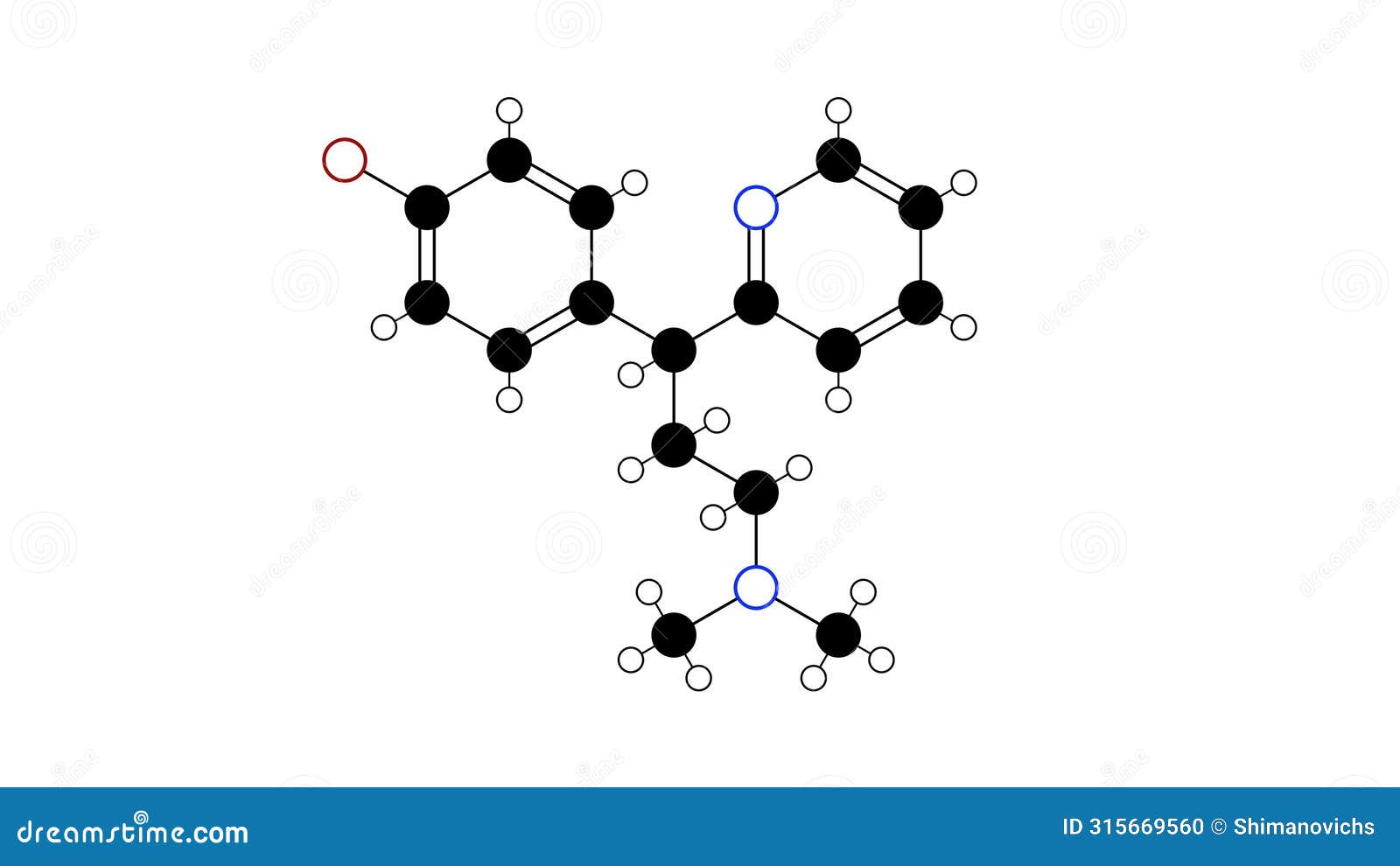 Brompheniramine Molecule, Structural Chemical Formula, Ball-and-stick ...