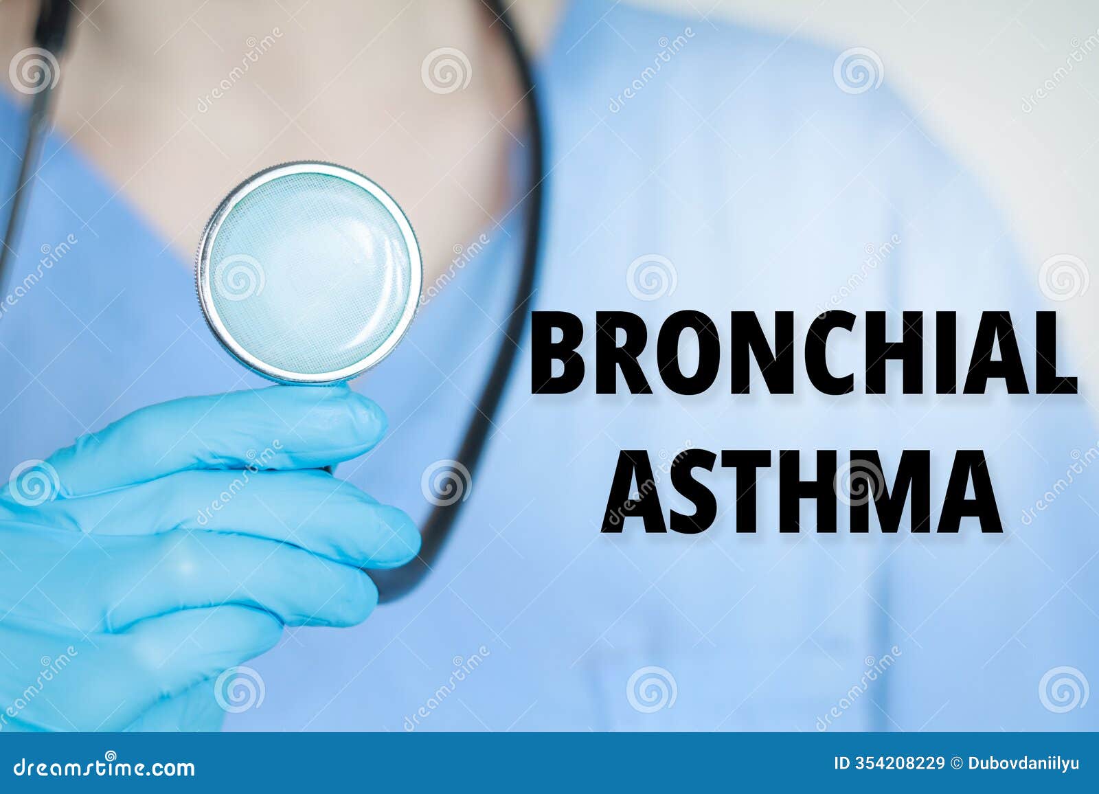 BRONCHIAL ASTHMA Text Title Diagnoses Pulmonary Diseases Stock Image - Image of breathing ...