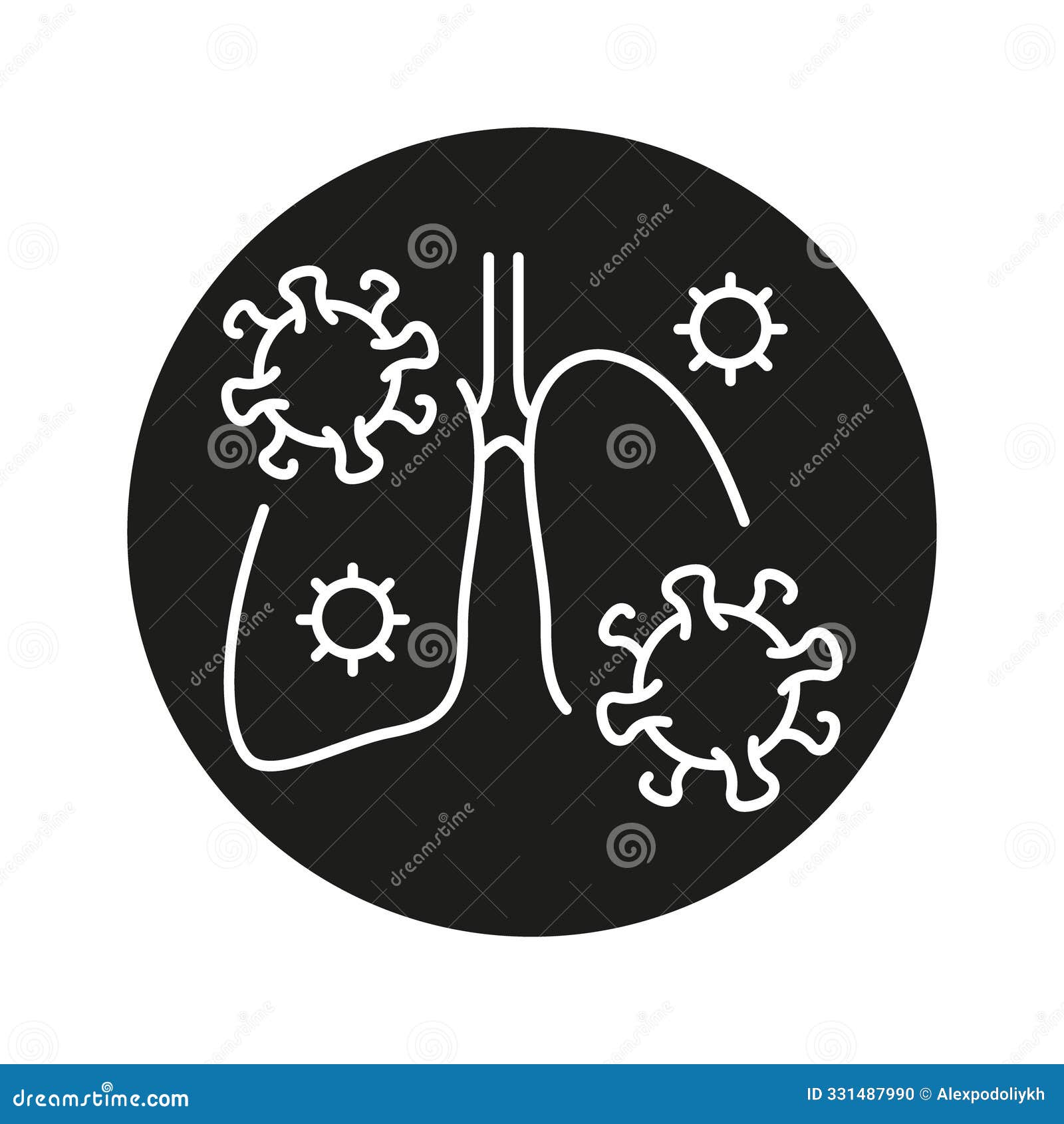 Bronchitis Line Black Icon. Human Disease Sign for Web Page, Mobile App ...
