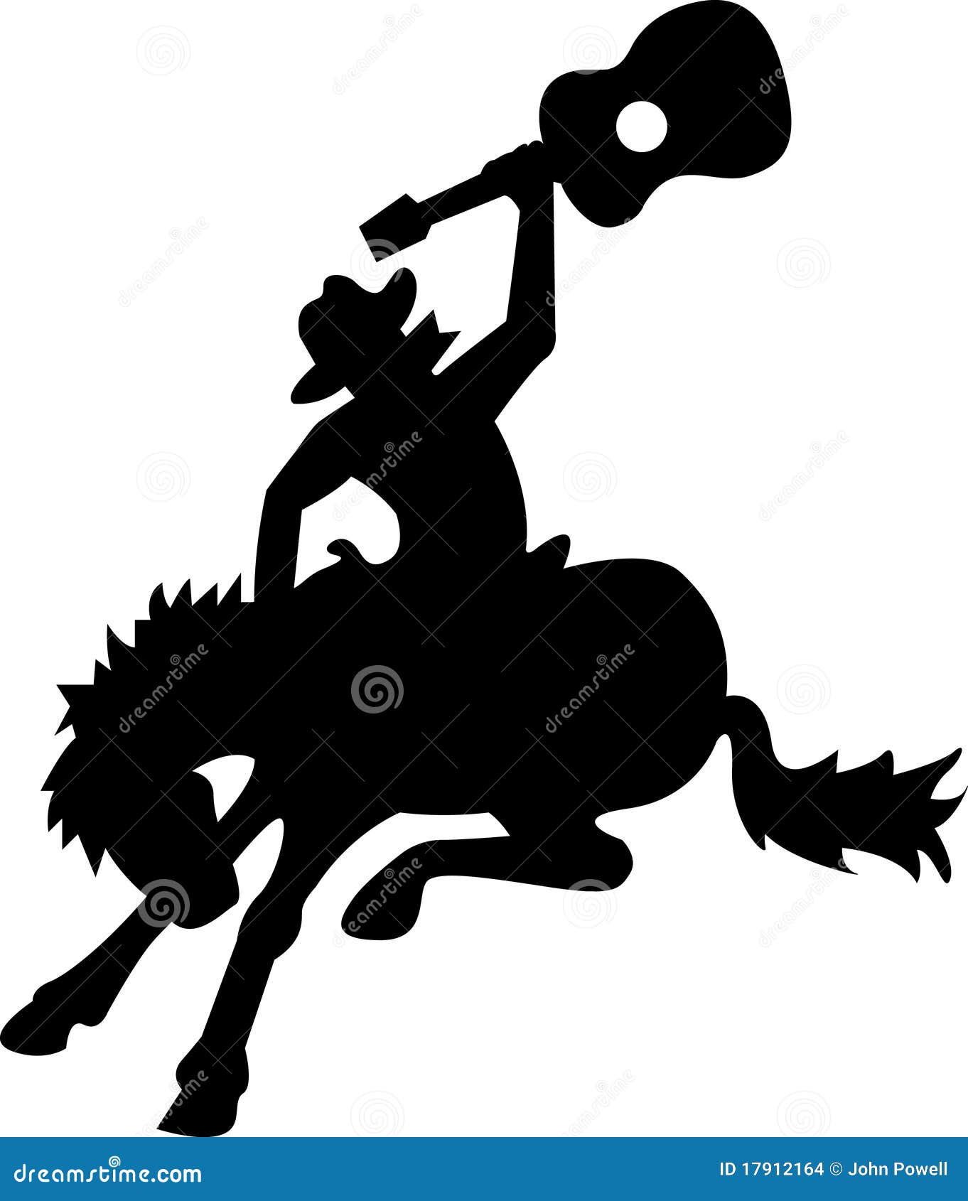 Bronco Riding Cowboy Sillhouette Stock Illustration - Illustration of ...