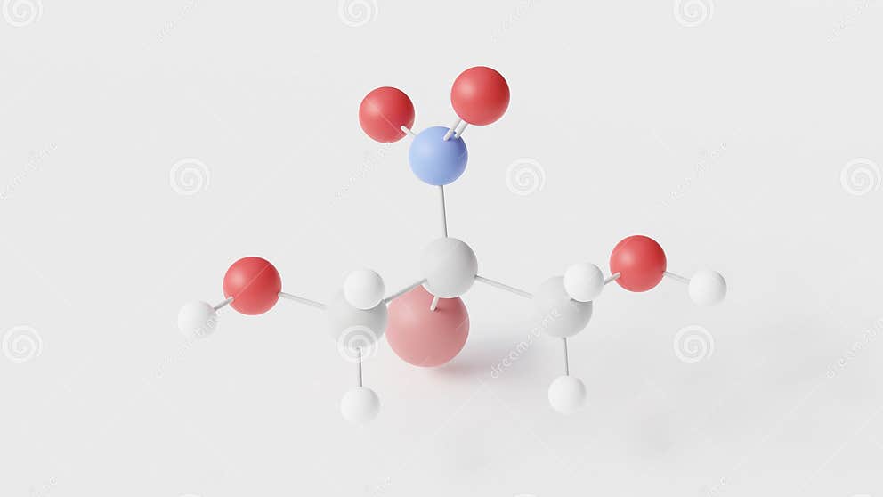 Bronopol Molecule 3d, Molecular Structure, Ball and Stick Model ...