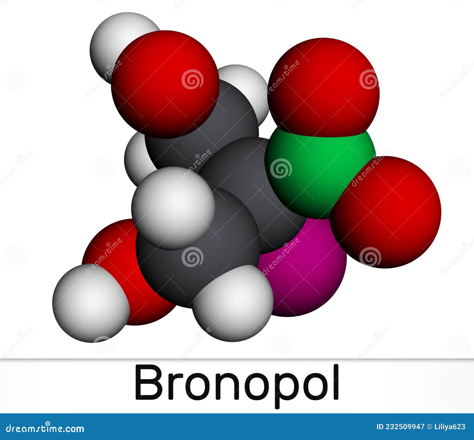 Bronopol Molecule. it is Preservative, is Used As a Microbicide or ...