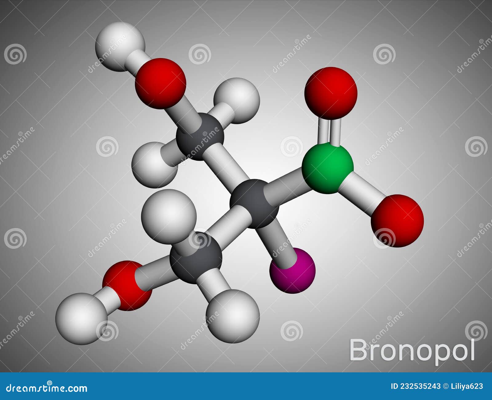 Bronopol Molecule. It Is Preservative, Is Used As A Microbicide Or ...