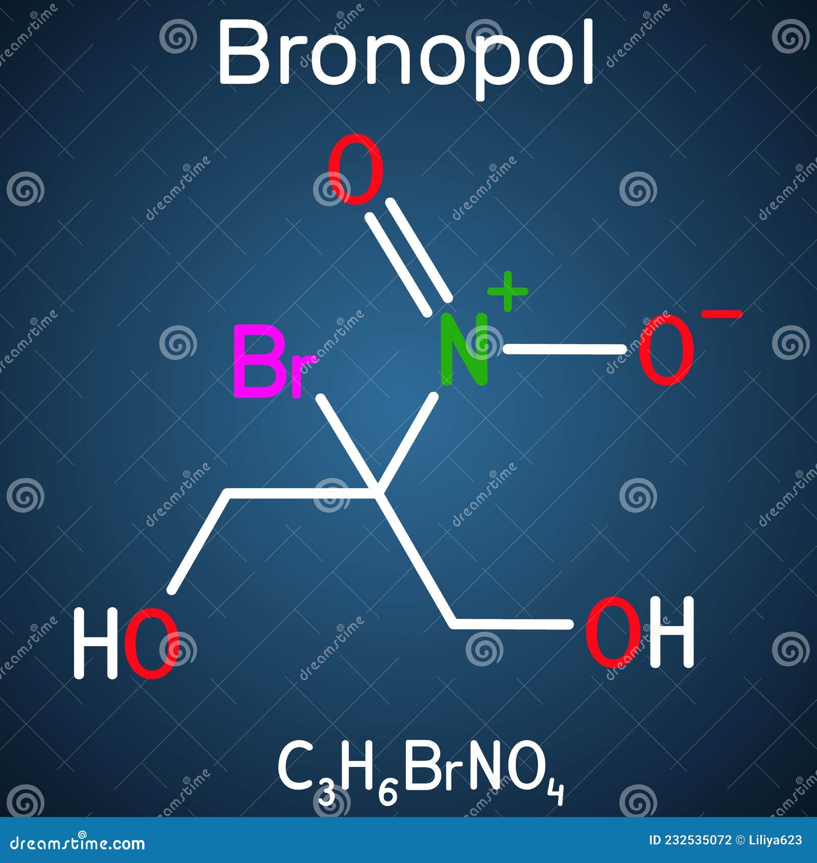 Bronopol Molecule. it is Preservative, is Used As a Microbicide or ...