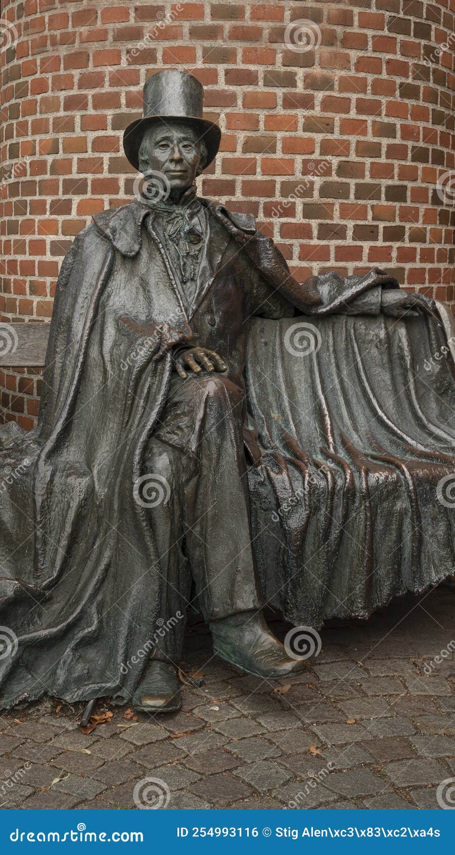 Bronse Statue of Th Danish Author H C Andersen Sitting on a Bench in ...