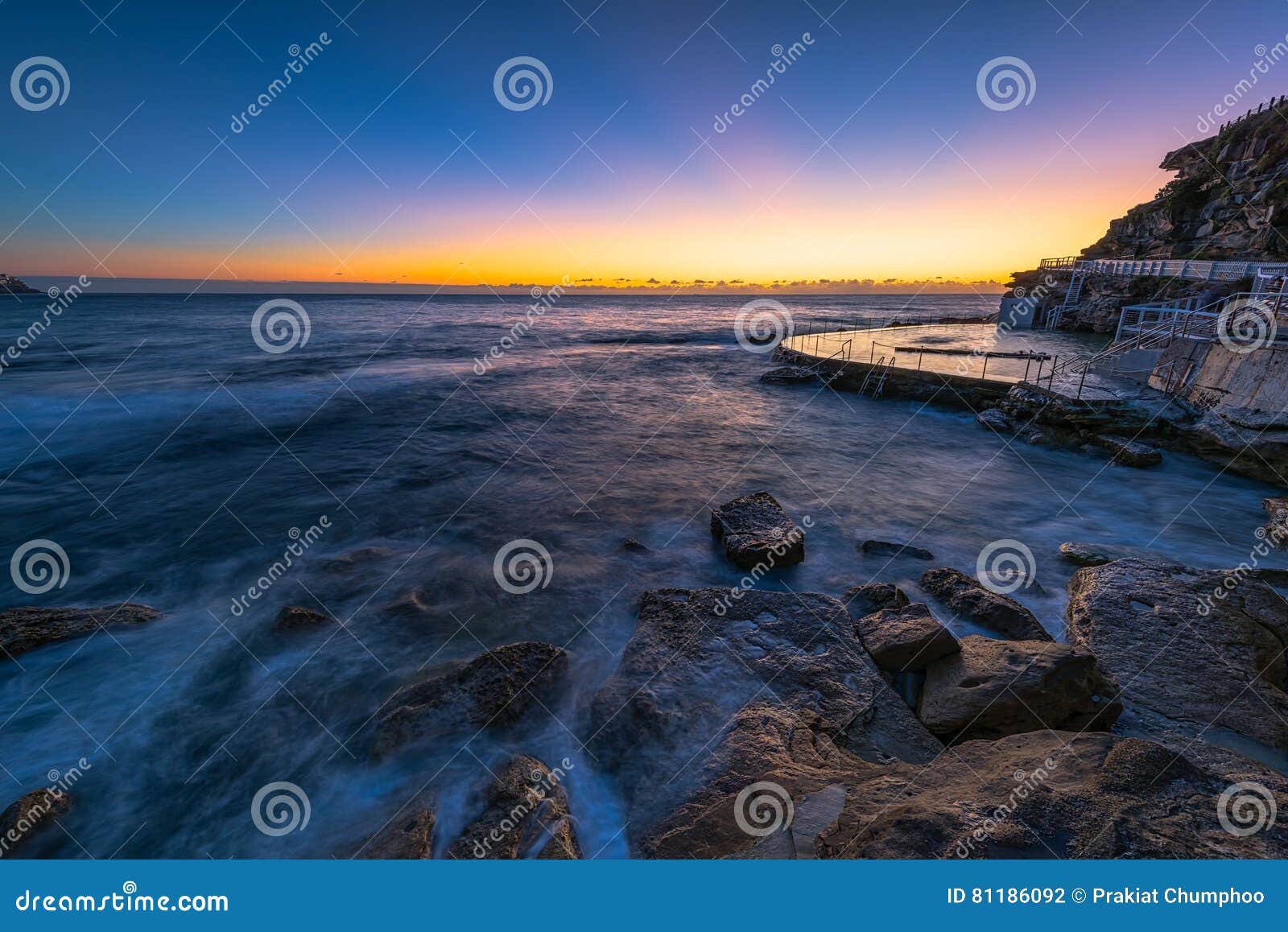 Bronte Beach at sunrise stock photo. Image of beautiful - 81186092